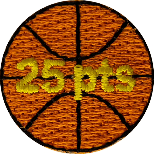 25 Pts Basketball Award Patch | Basketball Awards for Kids | Hurrah Awards